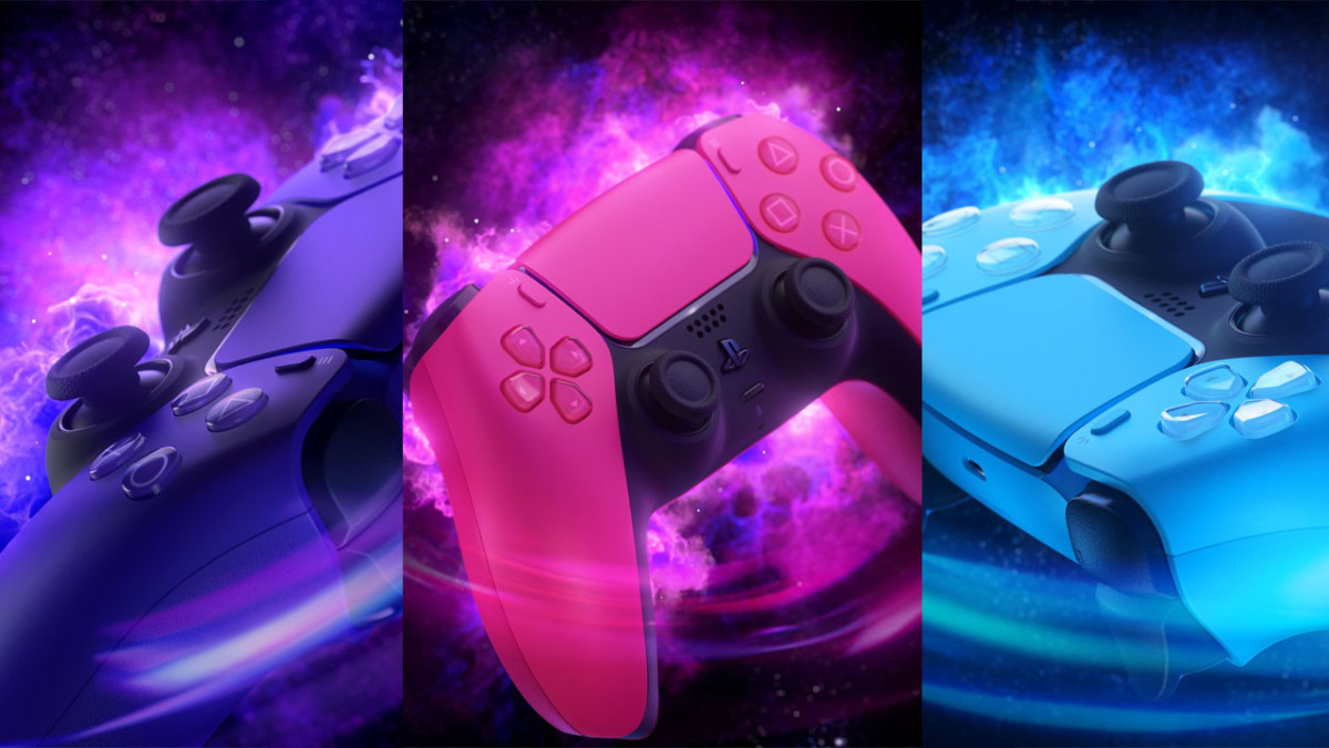 Novas cores do DualSense, Nova Pink, Starlight Blue e Galactic Purple ...