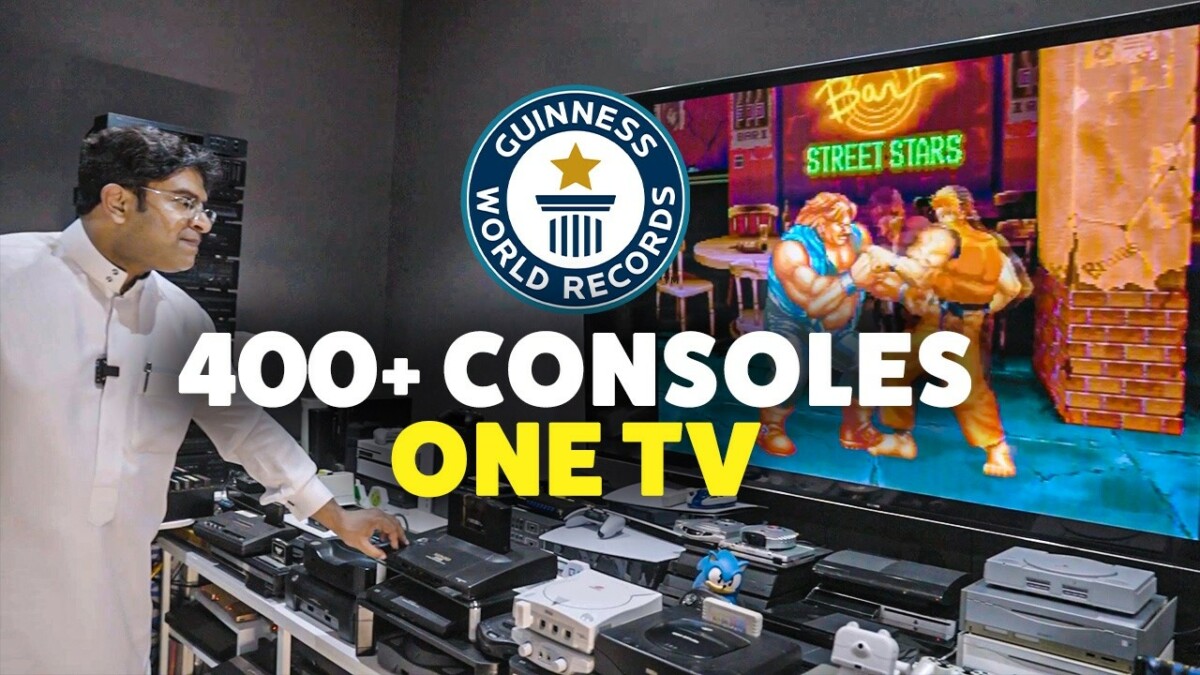 Homem conecta 444 videogames em uma TV e conquista um Guinness World ...